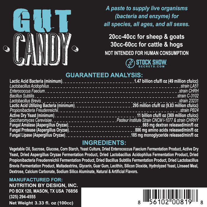Stock Show Secrets Gut Candy Paste - Lubbock, TX - Amarillo, TX - HF&C Feed